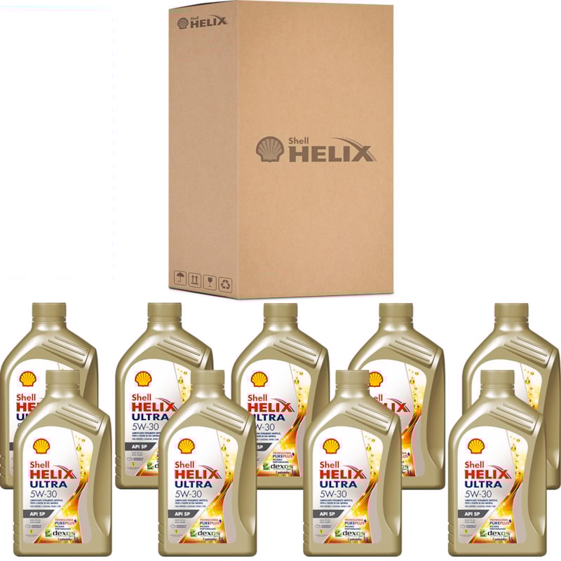 Kit 9 Óleo Mitsubishi Pajero Full Helix Ultra SP 5W-30 Shell - Box Online